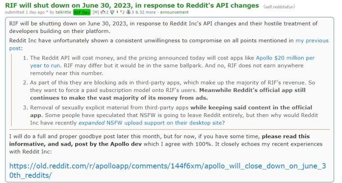 Popular Reddit App Apollo Will Be Shutting Down Due to Reddit's New ...
